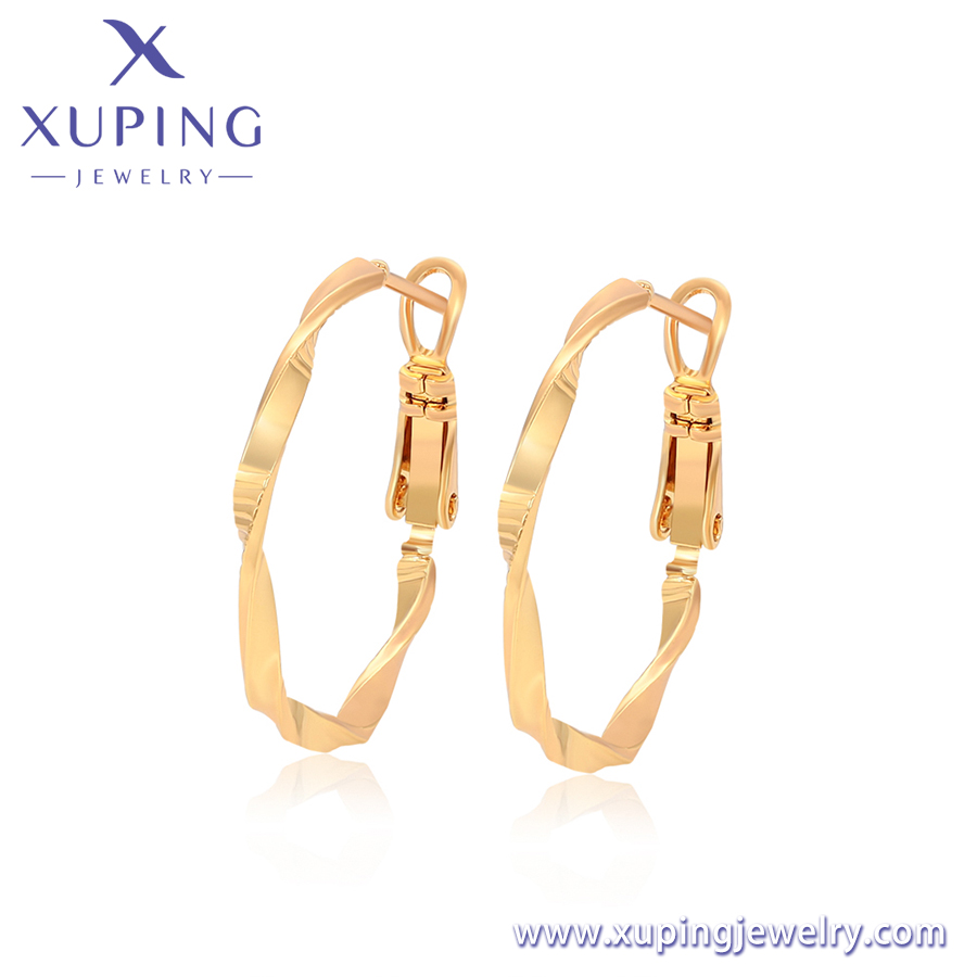 Wholesale Xuping Gold Leaf Shaped Clip Hoop Earrings